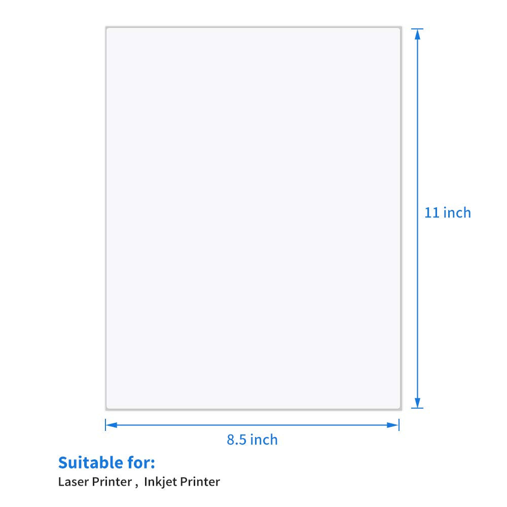 L LIKED Full-Sheet Sticker Paper 8-1/2" x 11" Self Adhesive Shipping L ...