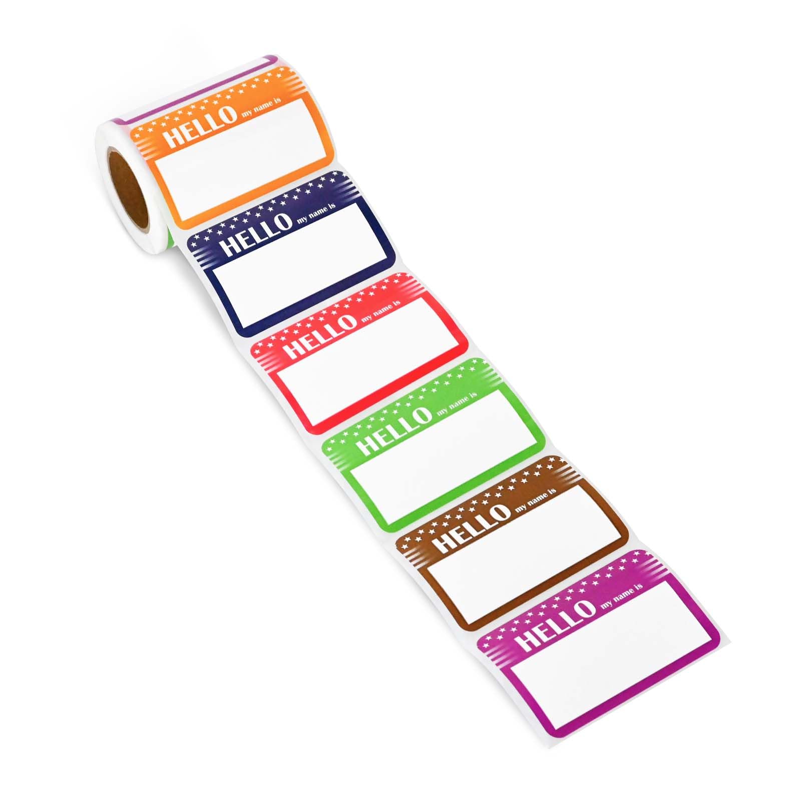 L Liked 300 Stickers - Colors Plain Name tag Labels with Perforated Li ...